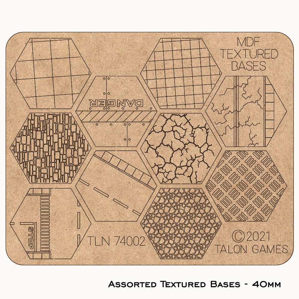 74002 40MM MDF TEXTURED BASES – Talon Games