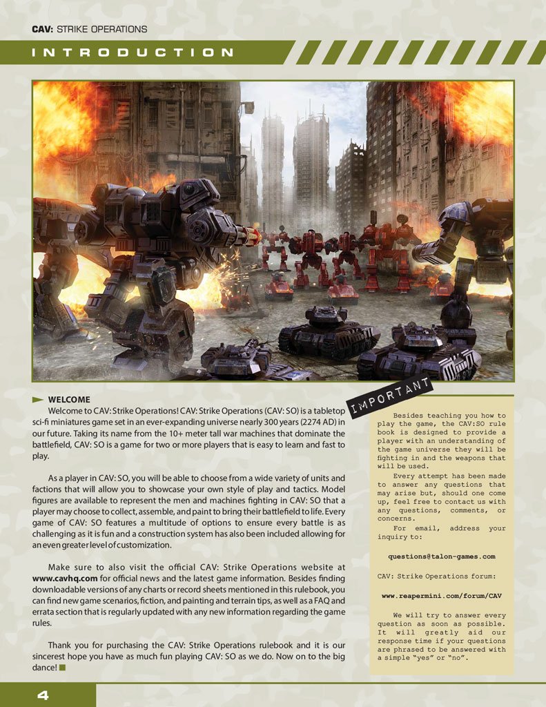 24950 CAV: STRIKE OPERATIONS (CORE RULEBOOK ONLY) – Talon Games